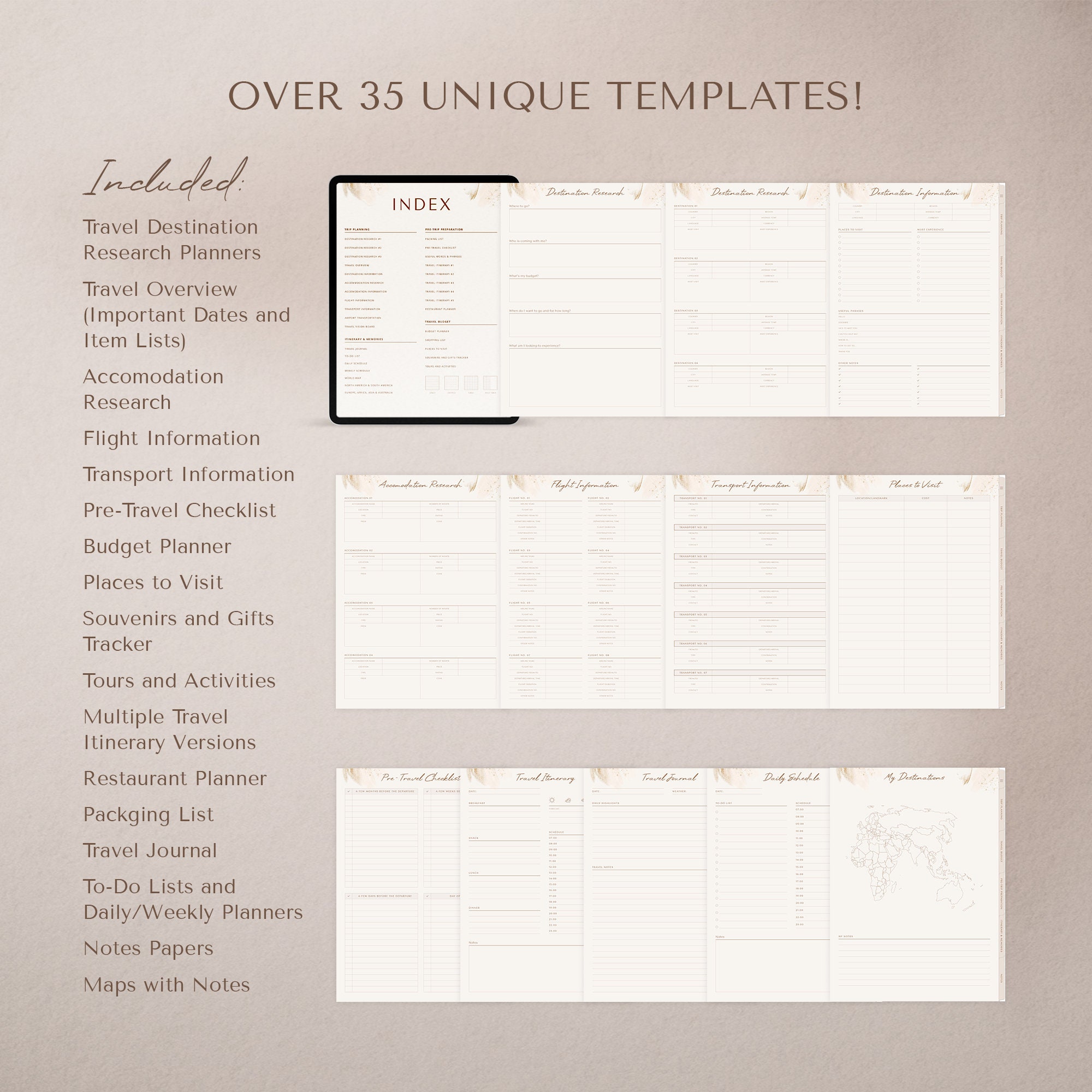 Digital Travel Journal | Travel Planner | Vacation Planner | Travel ...