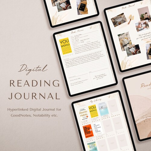 Digital Reading Journal Goodnotes Digital Reading Planner - Etsy