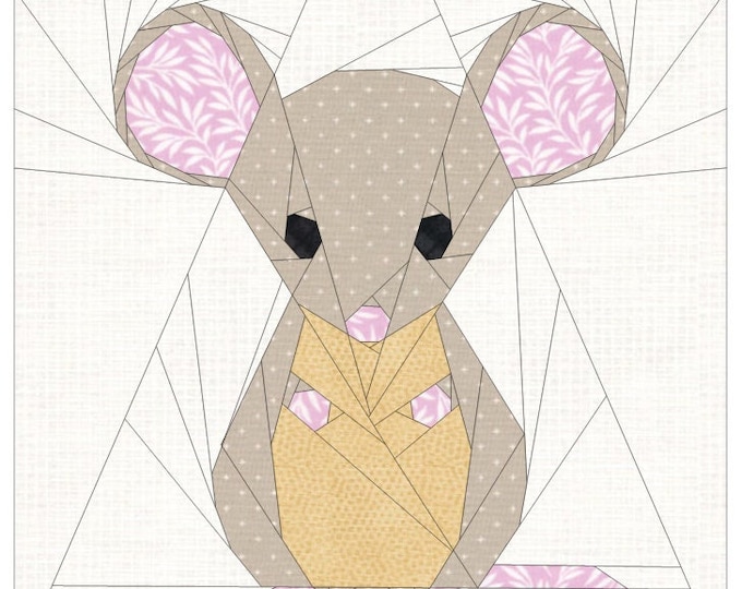 LITTLE MOUSE Paper Pieced Block Pattern in PDF - Etsy Canada