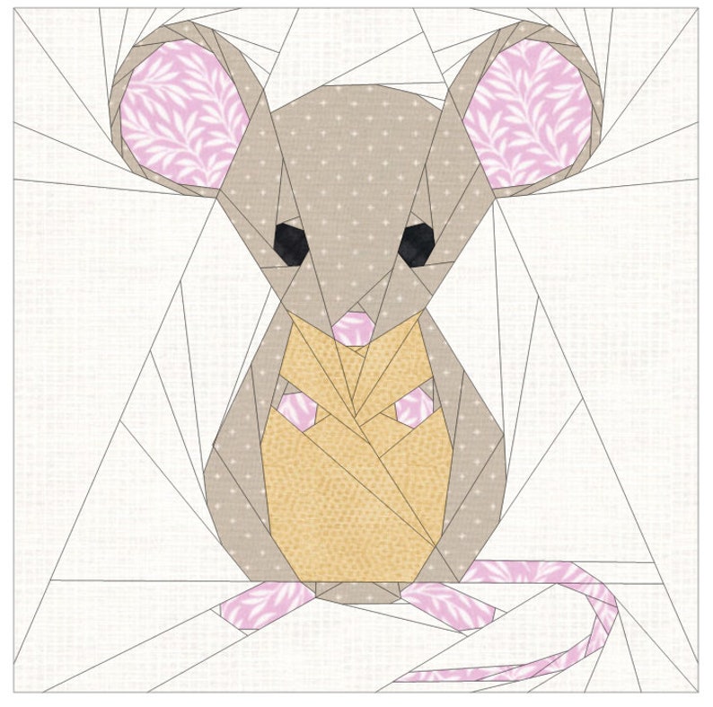 Mouse Foundation Paper Piecing Quilt Pattern PDF Mouse Quilt Block ...