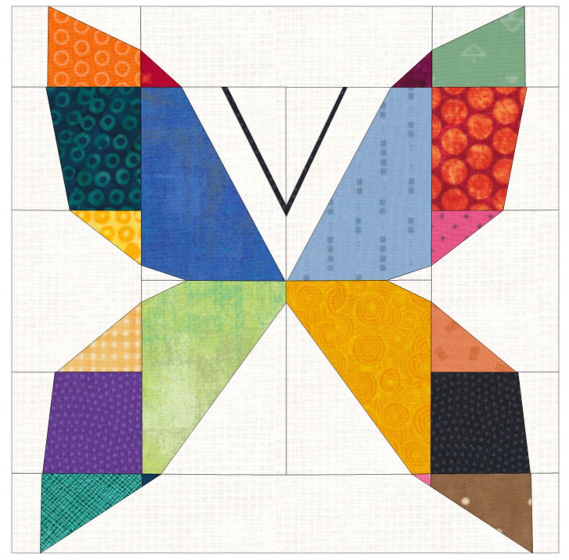 Patchwork Butterfly Foundation Paper Piecing Quilt Pattern | PDF ...