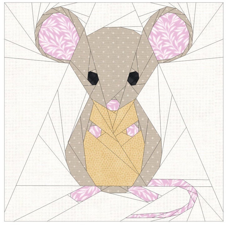 Mouse Quilt Block Pattern: Foundation Paper Piecing (PDF) - Etsy