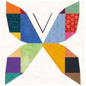 Patchwork Butterfly Quilt Block Pattern: Foundation Paper Piecing (PDF ...