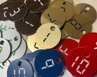 Set of 50x3cm Laser Engraved Number Discs Table Tags - Etsy UK