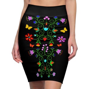 Native Floral Pencil Skirt - Etsy