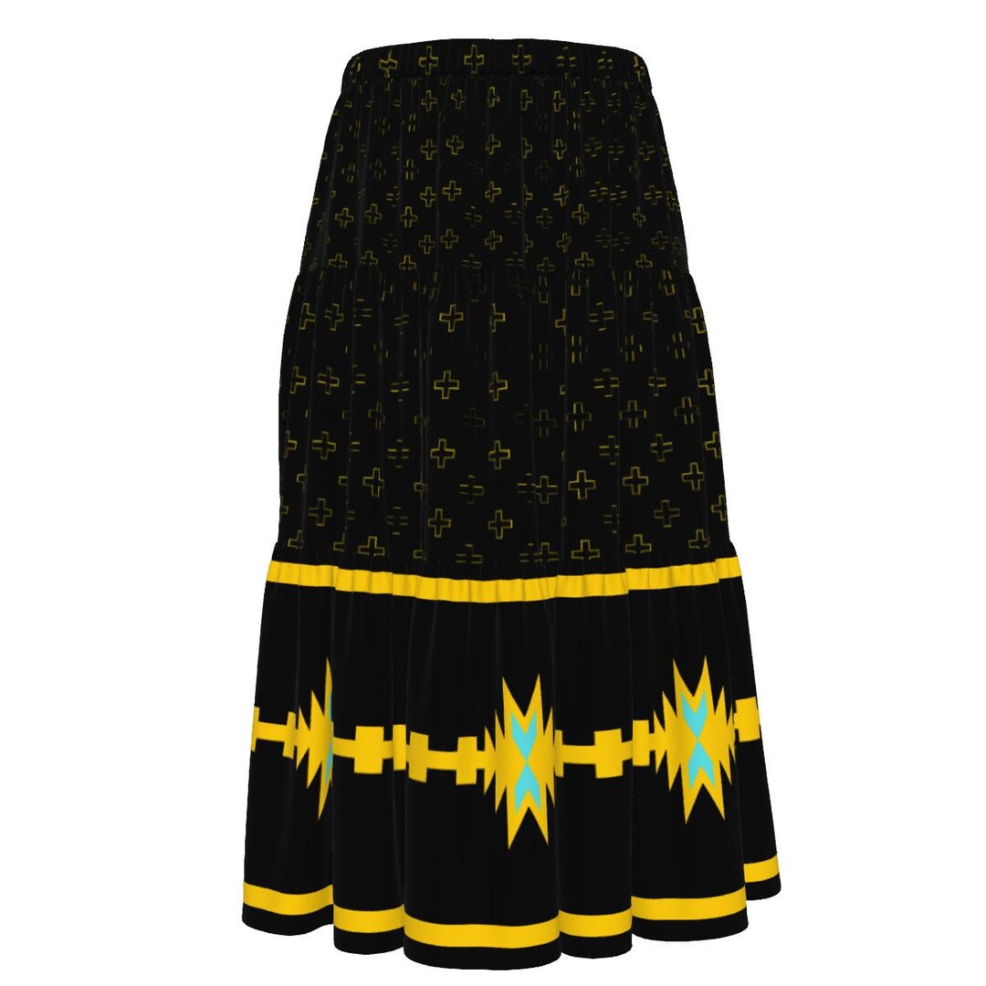 Women's Native Pleated Chiffon Skirt Seo Indigenous Skirt - Etsy