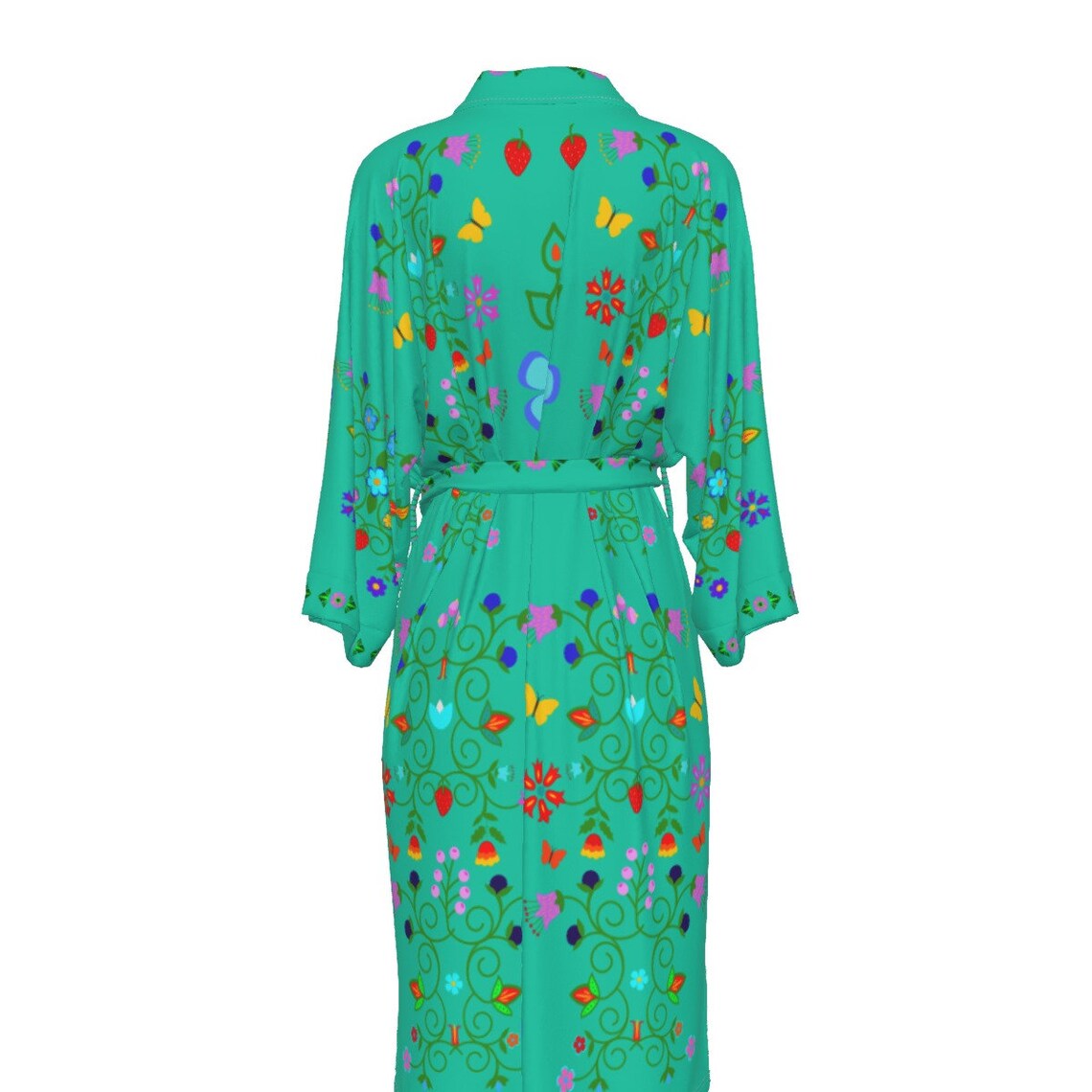 Indigenous Native Floral Satin Kimono Robe - Etsy