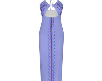 Native Print Midi Dress Aztec Pattern Dress Brown Colors Neckline ...