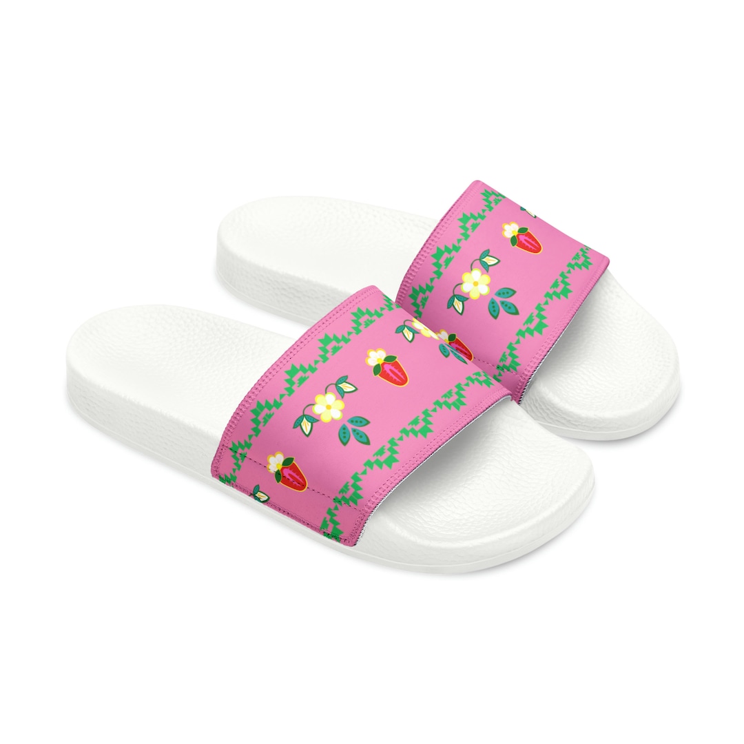 Women's Native Strawberry Floral Pink Slide Sandals - Etsy