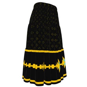 Women's Native Pleated Chiffon Skirt Seo Indigenous Skirt - Etsy