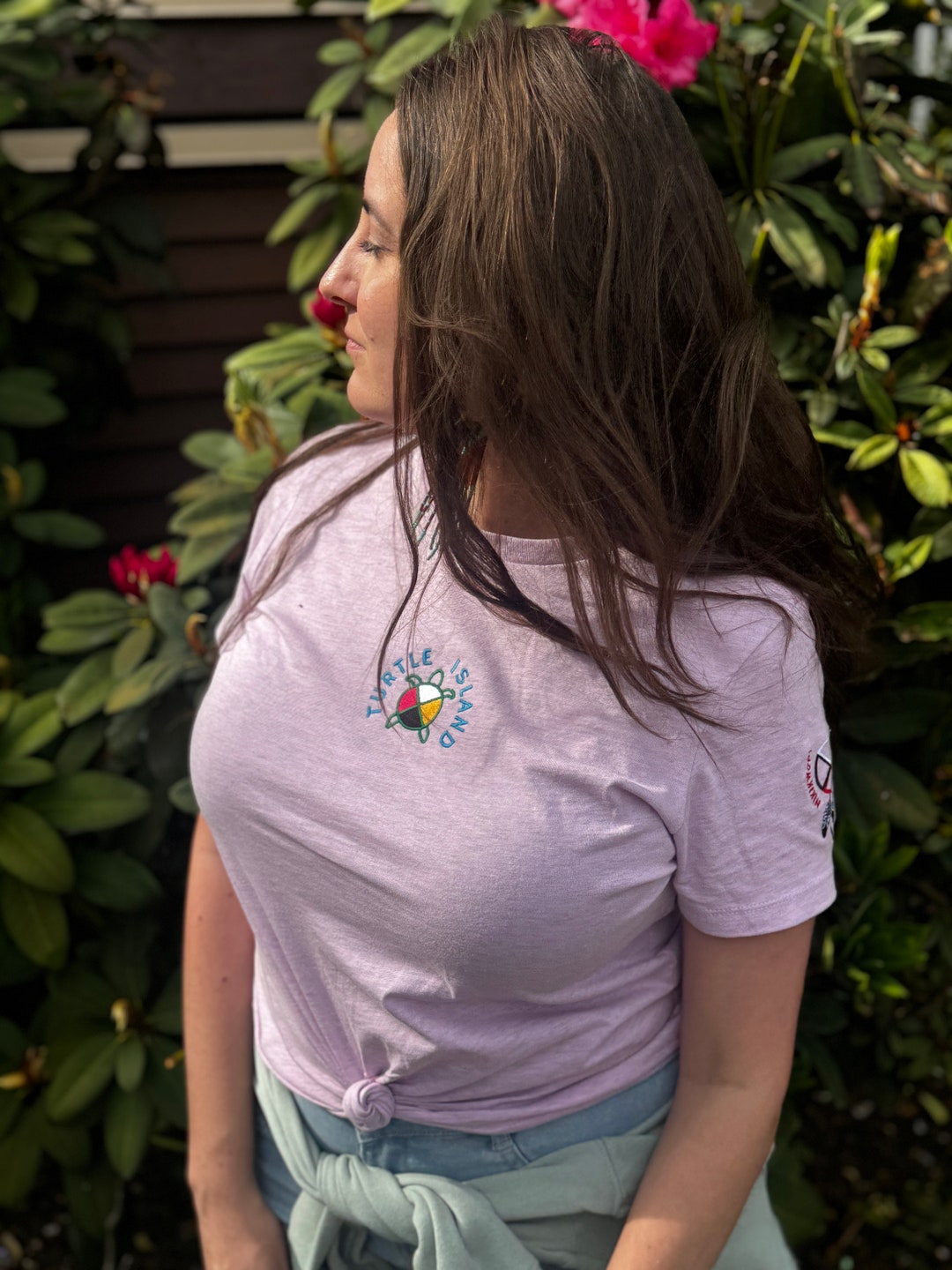 Women's Embroidered Native Turtle Island T-shirt SEO Native Shirt ...