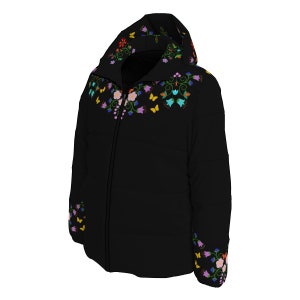 Native Floral Duck Down Jacket - Etsy
