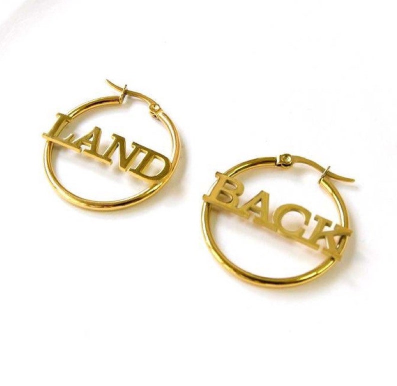 Land Back Hoops Indigenous 18K Gold Plated Earrings 30MM - Etsy