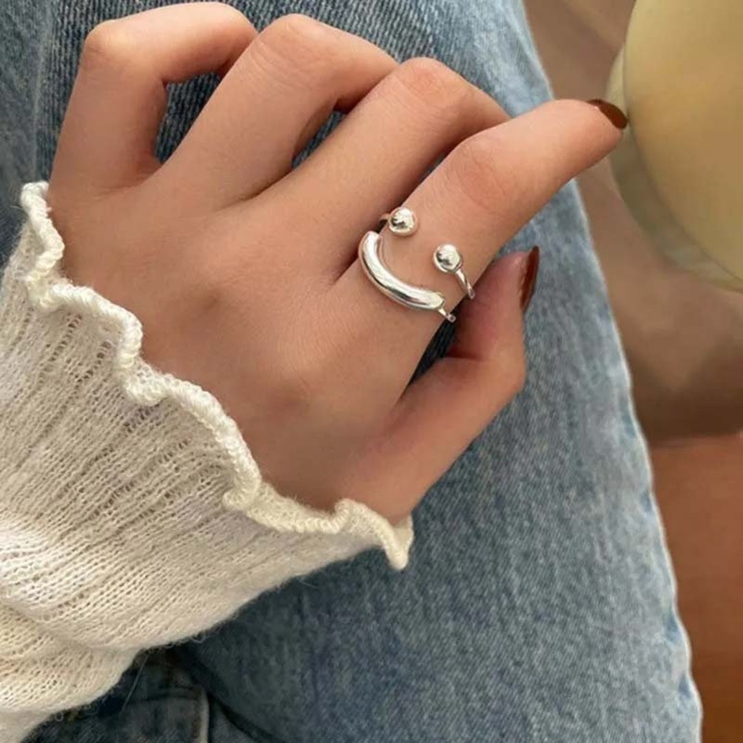 Smiley Face Rings Happy Face Rings Double Layered Rings - Etsy