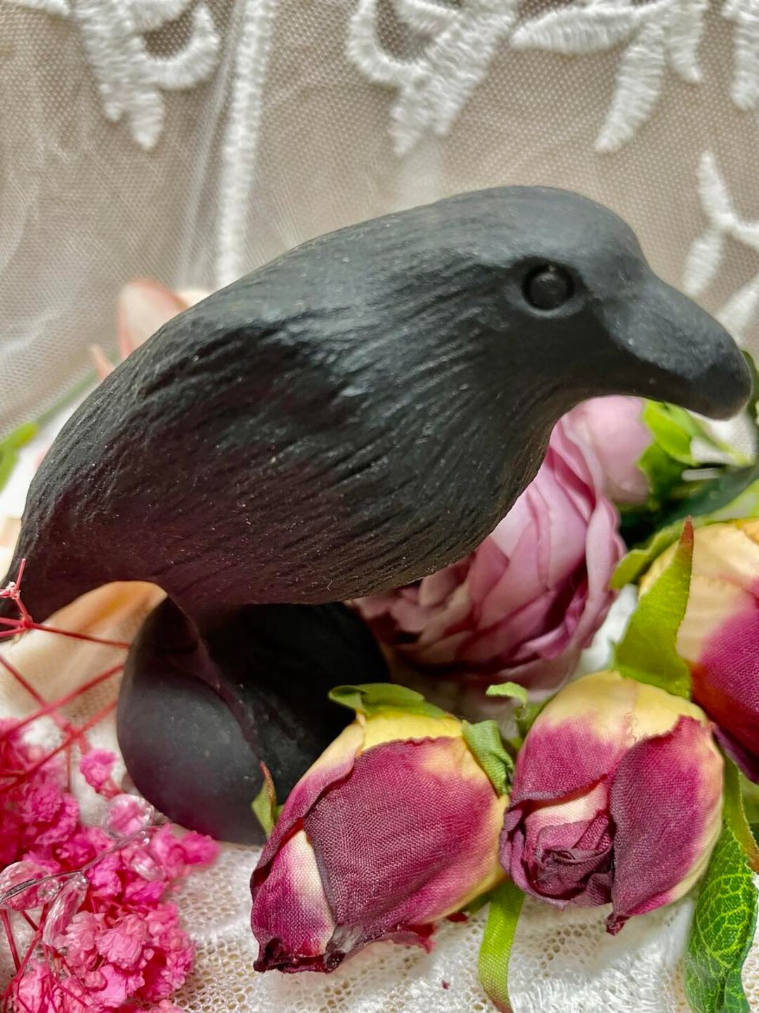Black Obsidian Raven Carvings 4 Inches - Etsy