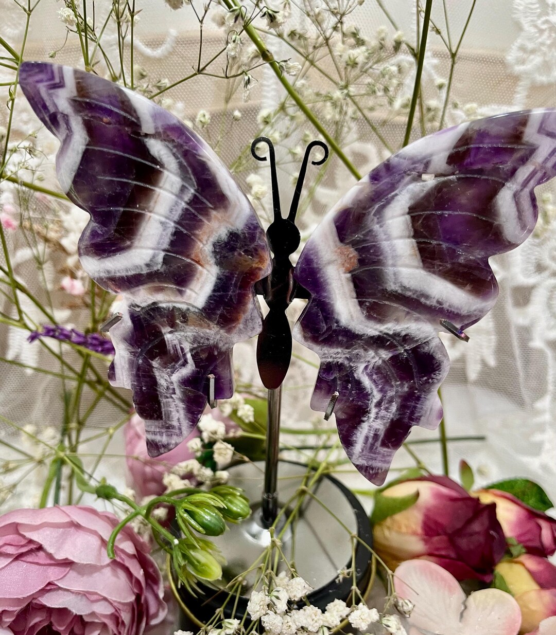 Amethyst Crystal Butterfly Wings: Dreamy Purple Decor - Etsy