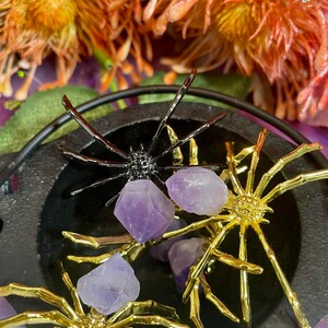 Amethyst Raw Cluster Crystal Spider Carvings - Etsy