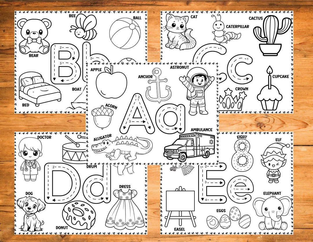 Alphabet Coloring Pages: Preschool Learning Activity (digital Download ...