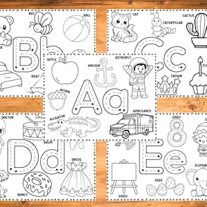 Alphabet Coloring Pages: Preschool Learning Activity (digital Download ...