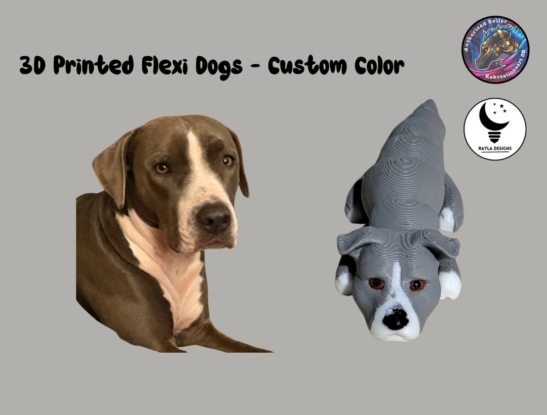 Custom Color to Represent Your Pet 3D Printed Dog or Cat Flexi Toy - Etsy