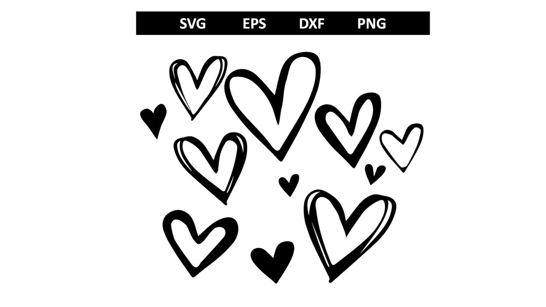 Heart Svg Bundle, Heart Svg, Hand Drawn Heart Svg, Doodle Heart Svg ...
