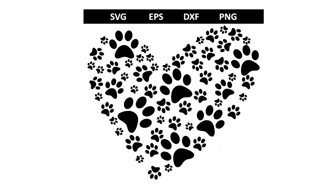 Paw Print Heart SVG, Paw Print SVG, Heart of Paws SVG, Paw Svg, Dog Svg ...