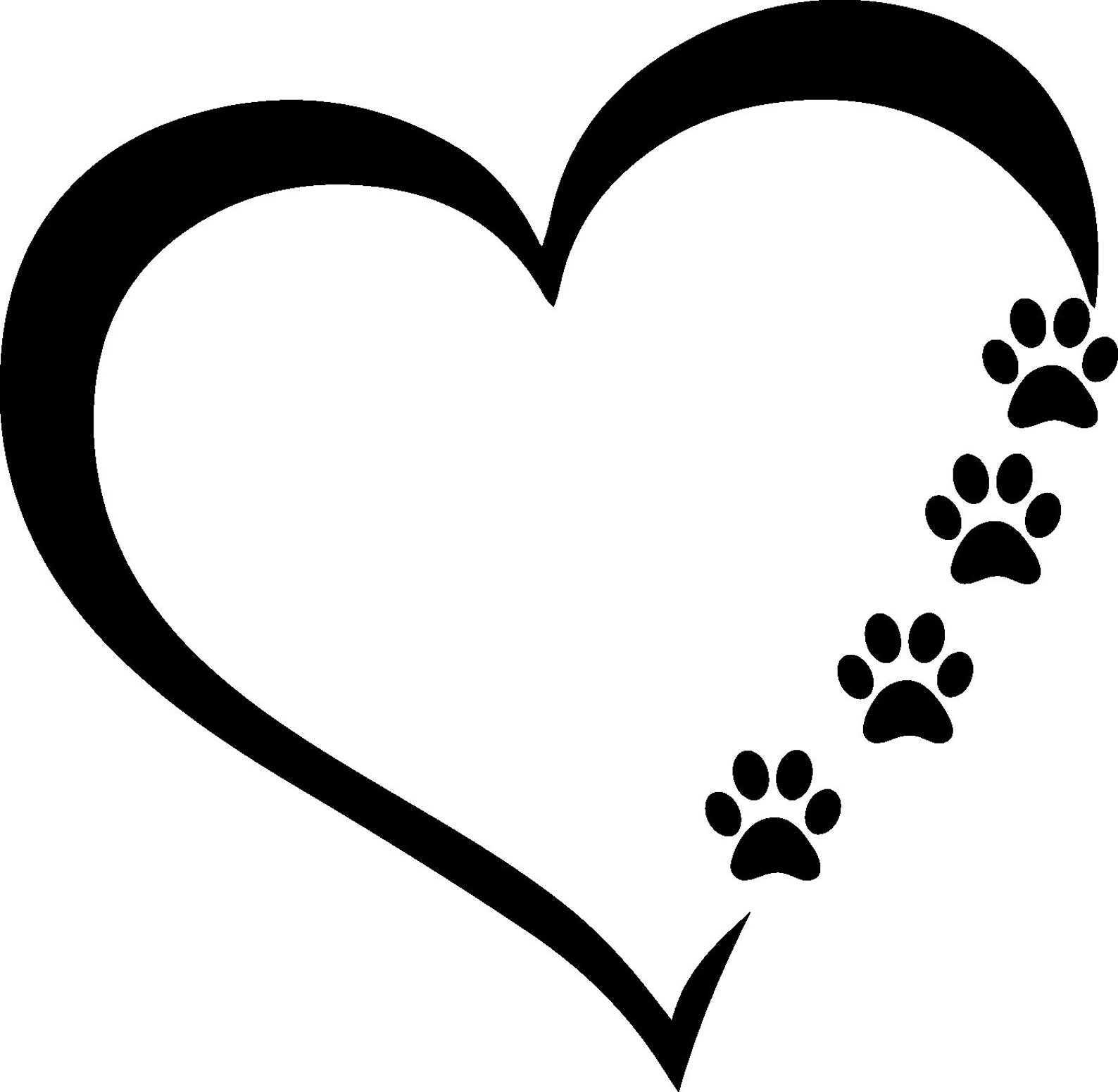 Dog Paw Heart Svg Bundle, Pet Paw SVG, Svg Dxf Eps Png Files for ...