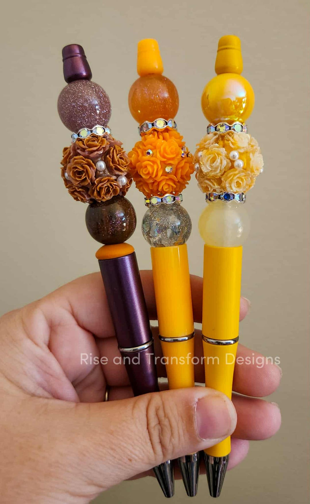 Fall Floral Pens | Fall Fancy Bead Pens | Fancy Flower Beads | Fancy ...
