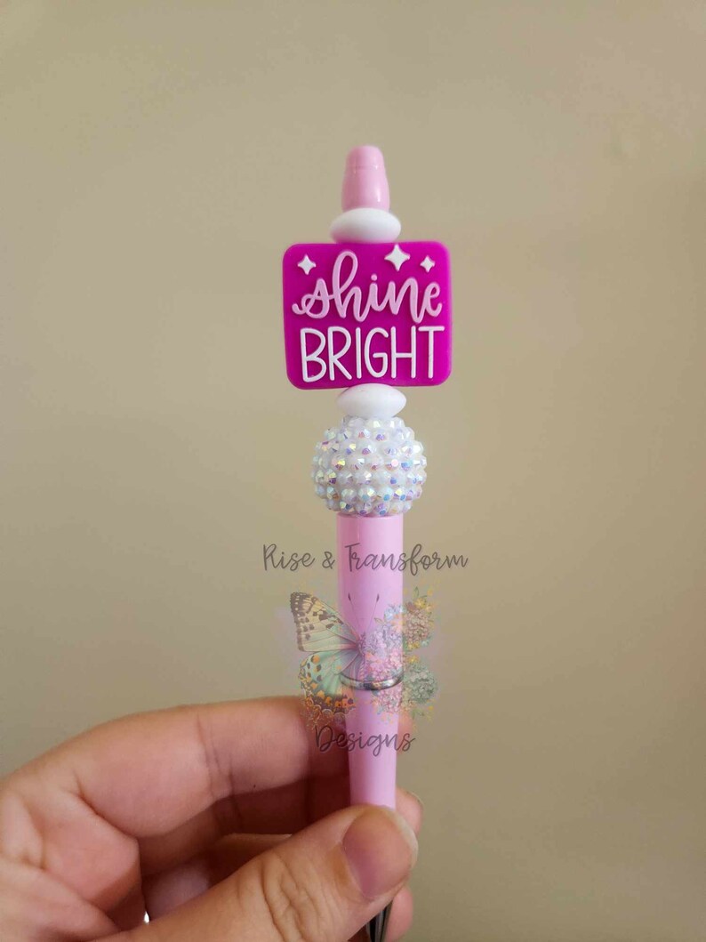 Shine Bright Pen Shine Bright Pink Pens Positivity Pens Inspirational ...