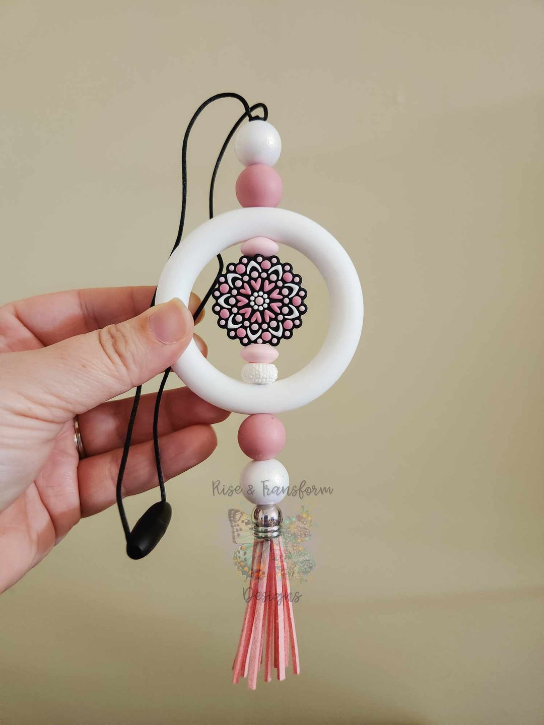 Mandala Car Charm | Mandalas | Pink Mandala | Cute Car Charms | Beaded Car Charms | Cute Car ...