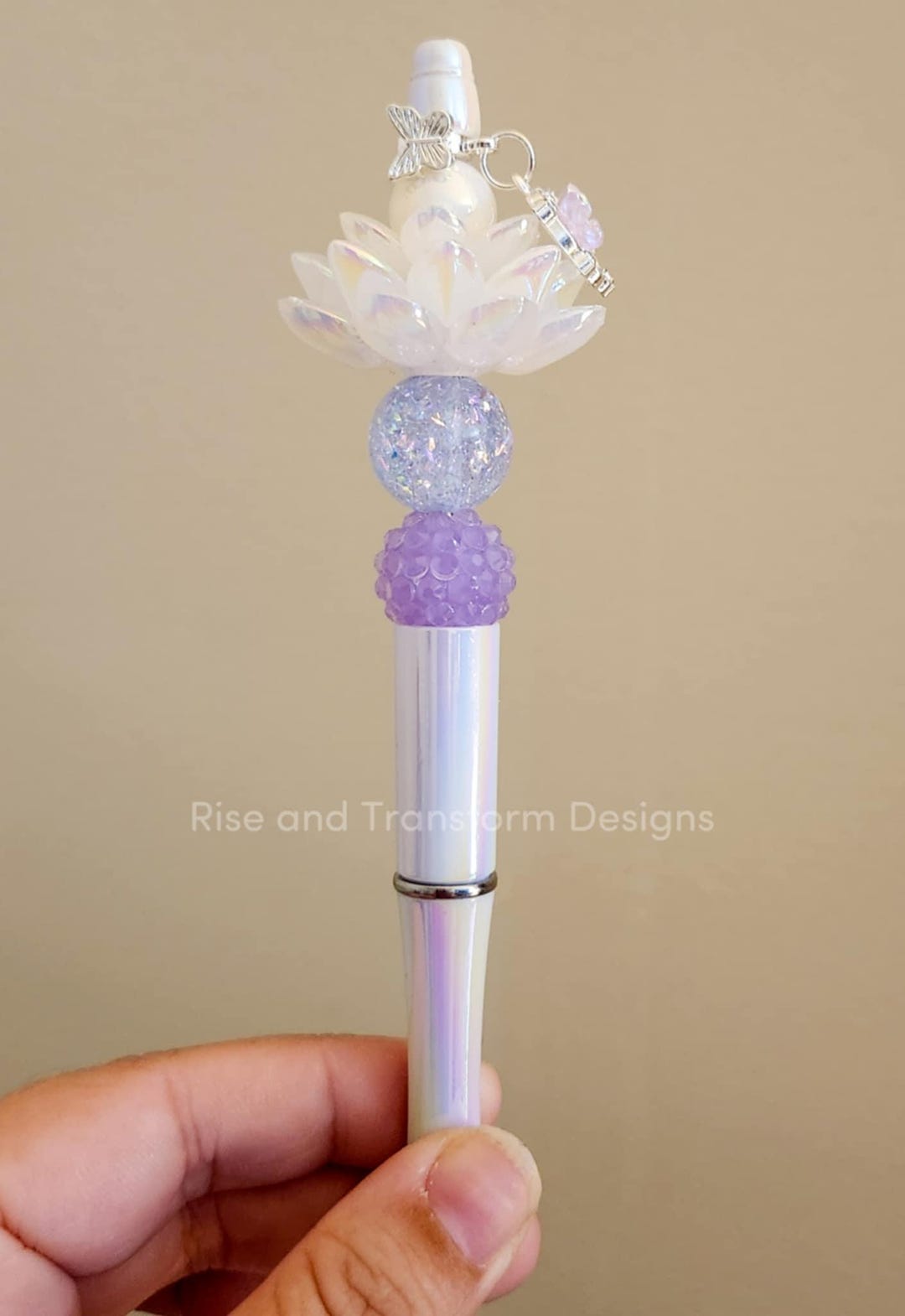 Lotus Flower Pen | Acrylic Lotus Flower Pen | Butterfly Charm | Pens ...