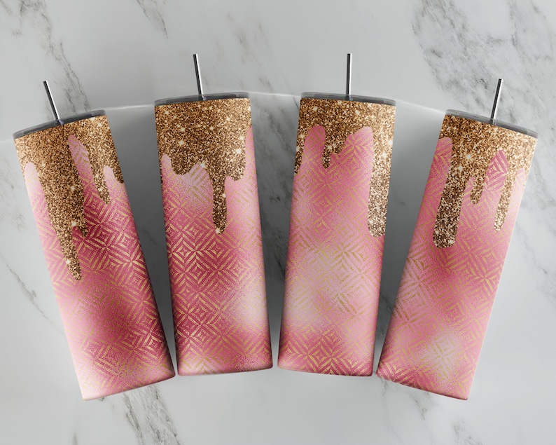 Rose Gold Glitter Drip Dripping Gold Ornament Sublimation - Etsy
