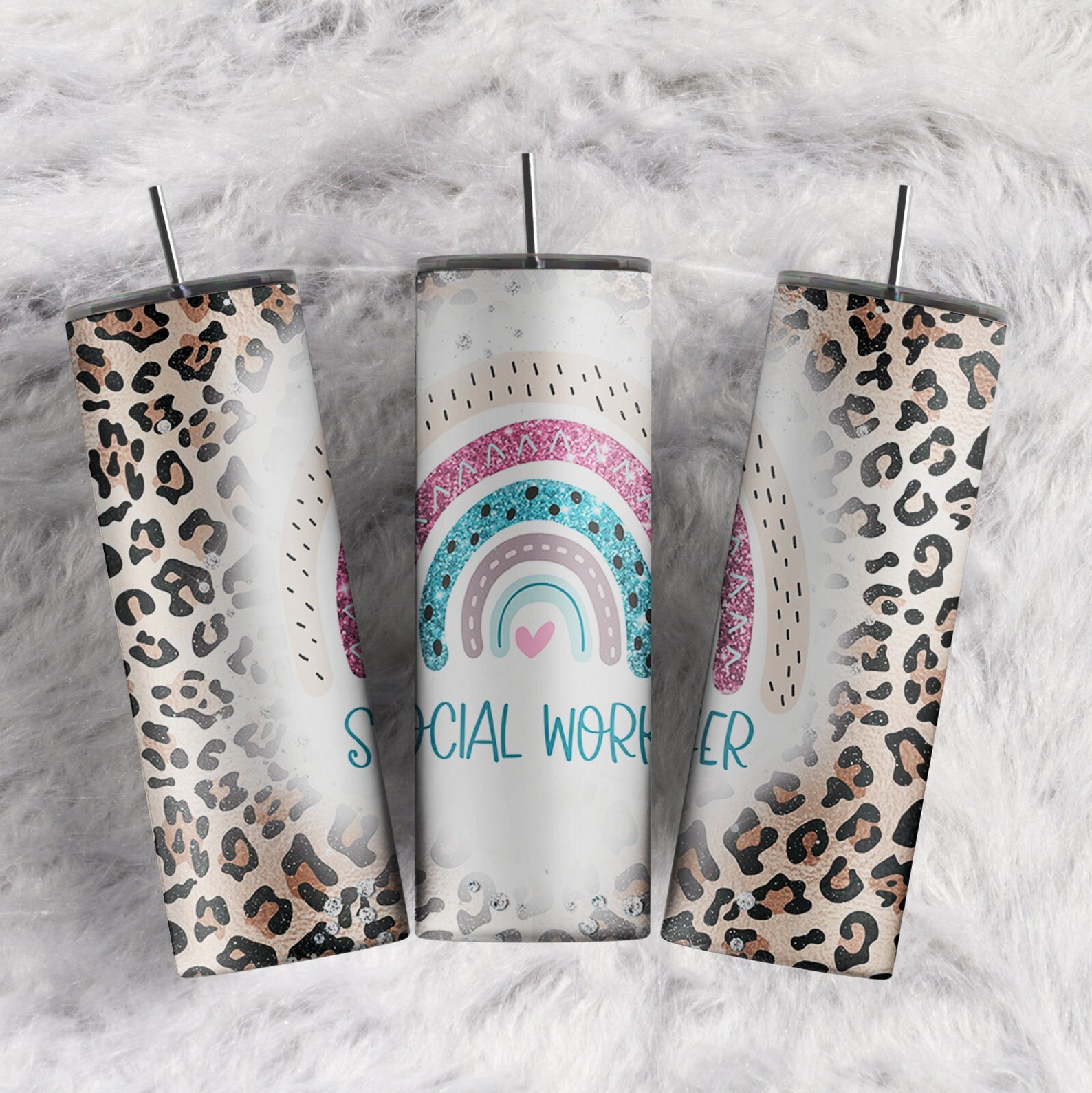 Social Worker Leopard Tumbler Wrap Social Worker Appreciation - Etsy