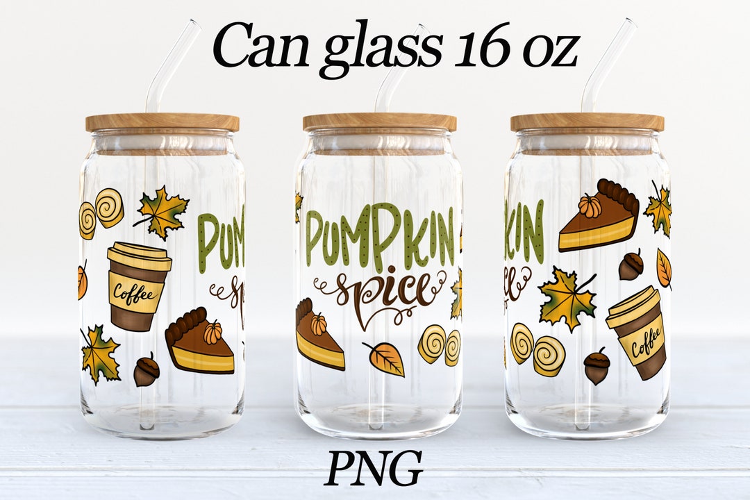 Hello Pumpkin Can Glass Wrap PNG Pumpkin Spice Latte Iced Coffee Glass ...