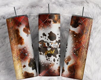 Cowhide Border Tumbler - Etsy