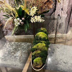 Moss Decor in Metal Bowl, Preserved Moss, Moss Table Centerpiece, Home ...