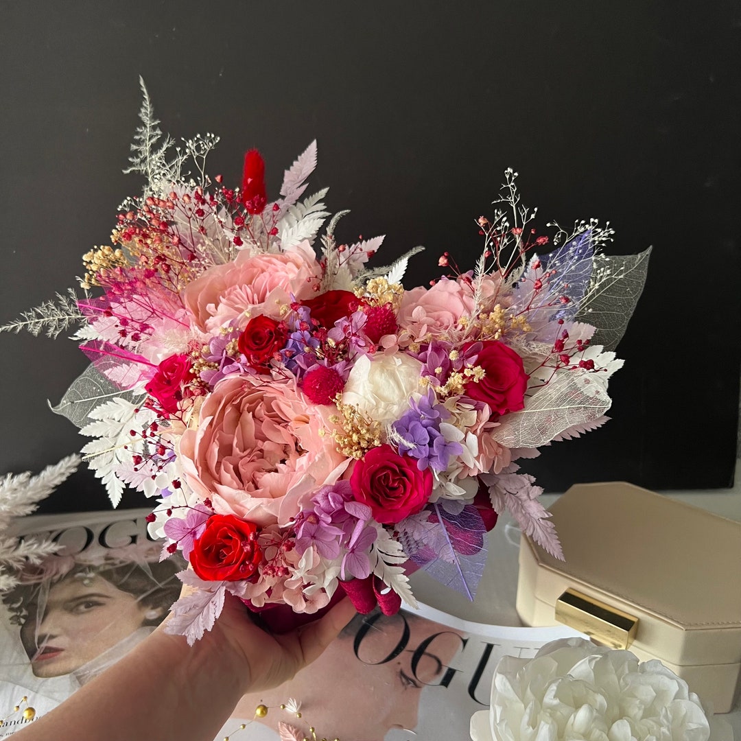 Forever Roses and Peonies Heart Box, Valentines Day Flowers, Preserved ...