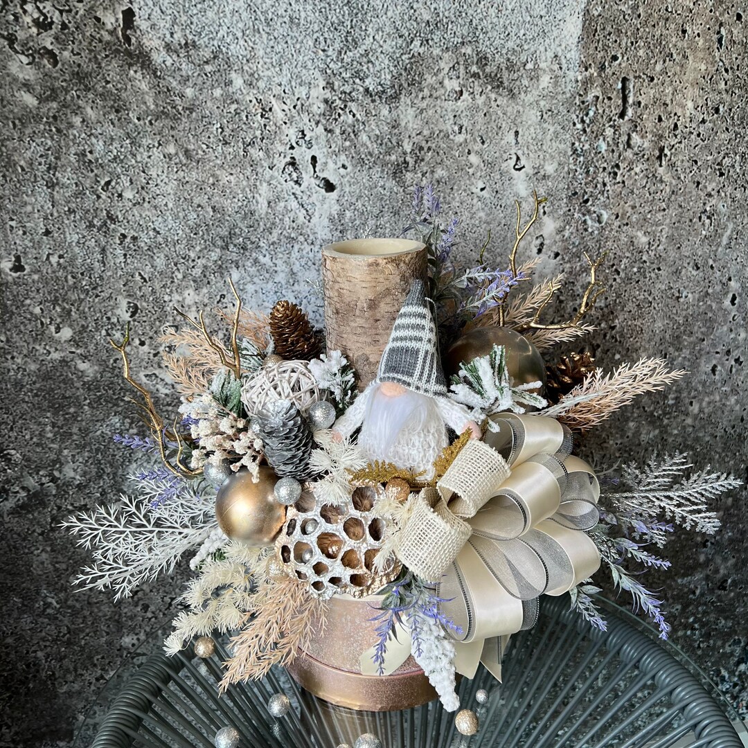 Christmas Centerpiece, Winter Table Decor, Holiday Centerpiece, Rustic ...