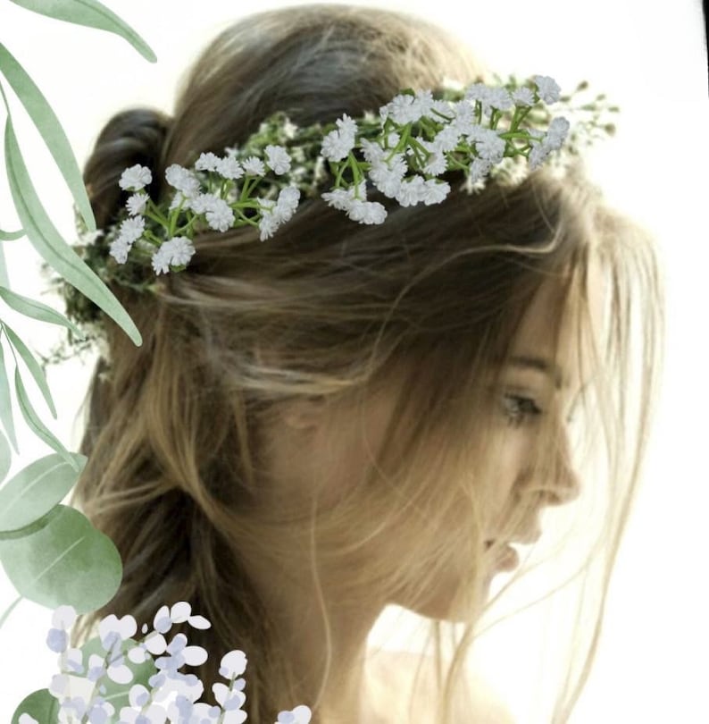 Artificial Baby’s Breath Flower Crown - Etsy