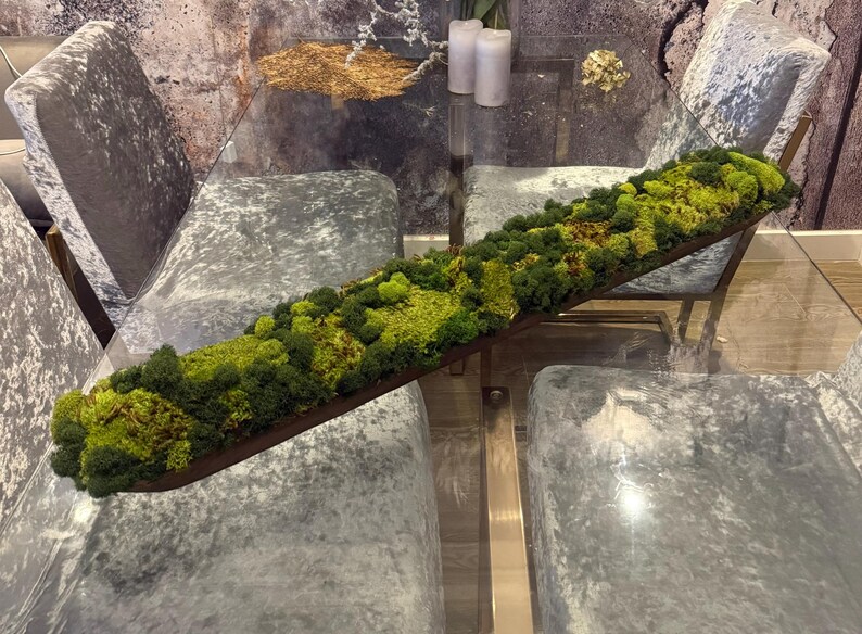 Large Preserved Moss Table Centerpiece in Wood Bowl - 39” Moss Decor - Etsy