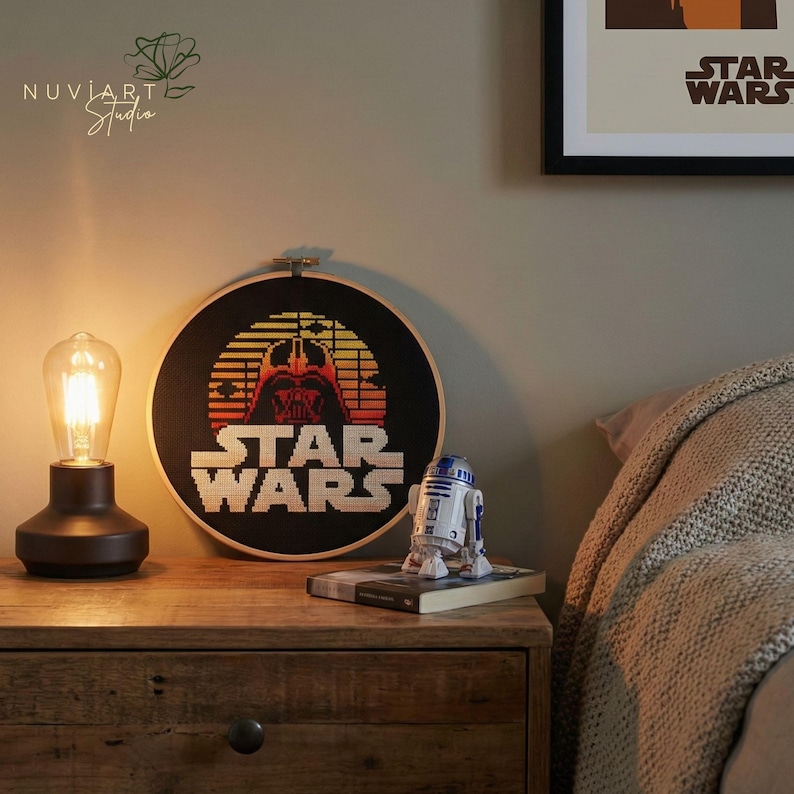 Darth Vader Cross Stitch Pattern, Easy Beginner Sci-fi Embroidery ...