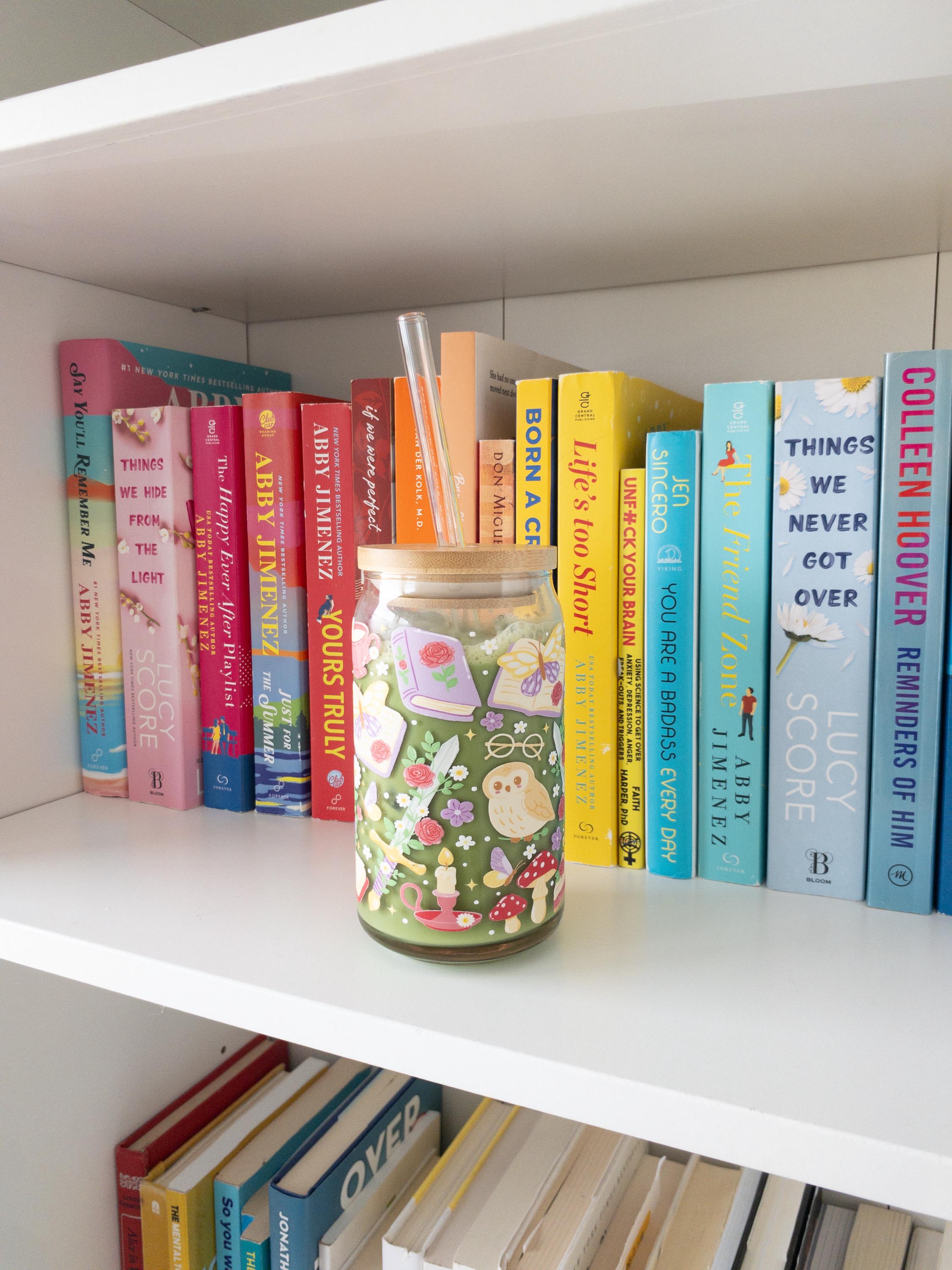Bookish Iced Coffee Cup, Fantasy Glass Cups With Lid & Straw, Book ...