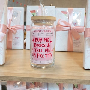 Bookish Iced Coffee Cup, Romance Glass Cups With Lid & Straw, Book ...