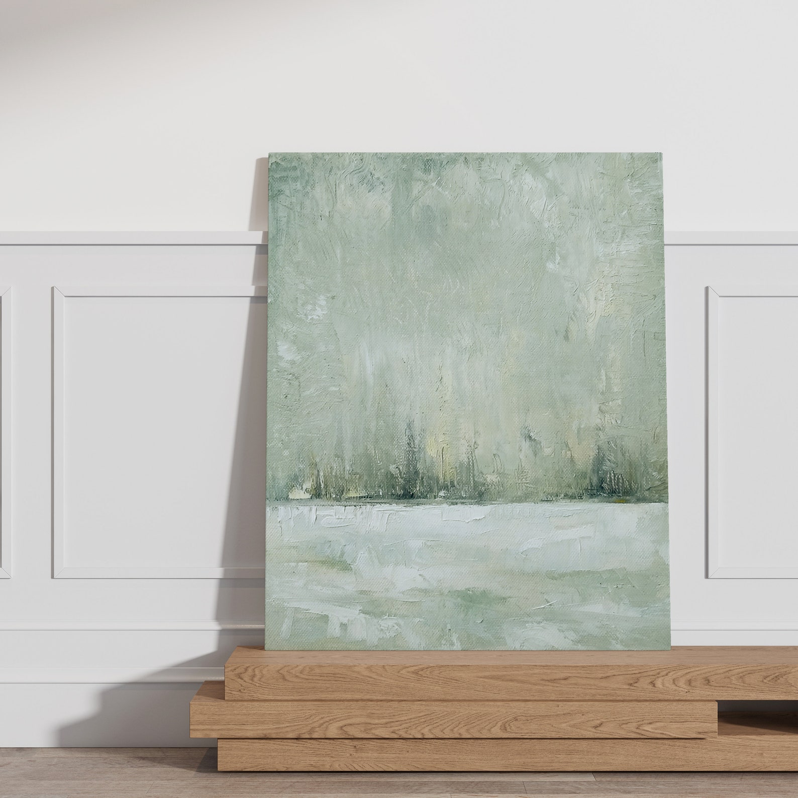 Green Horizon Aesthetic Landscape Nature Scene Art With - Etsy