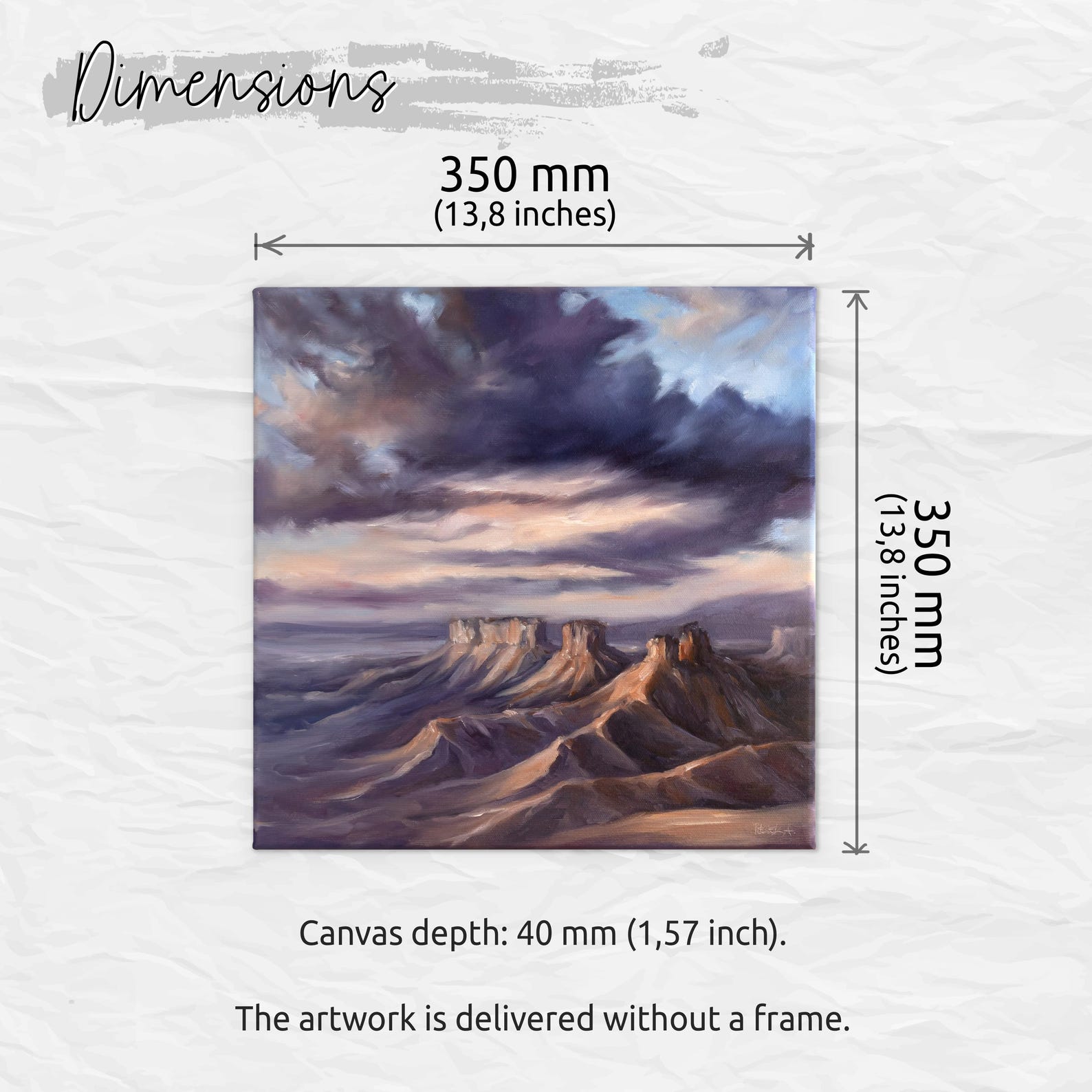 Utah Landscape Oil Painting, Badlands Rocks, Original Hand-painted ...
