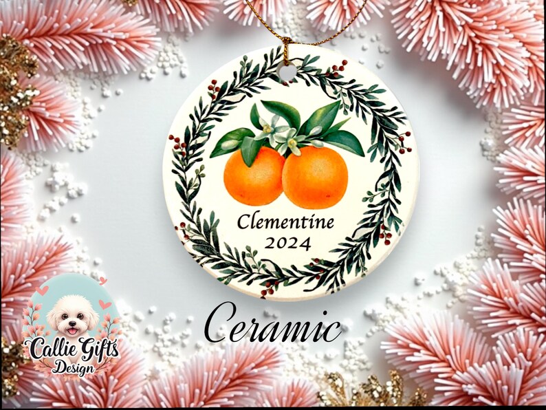 Clementine Christmas Ornament, Personalized Clementine Ornament ...