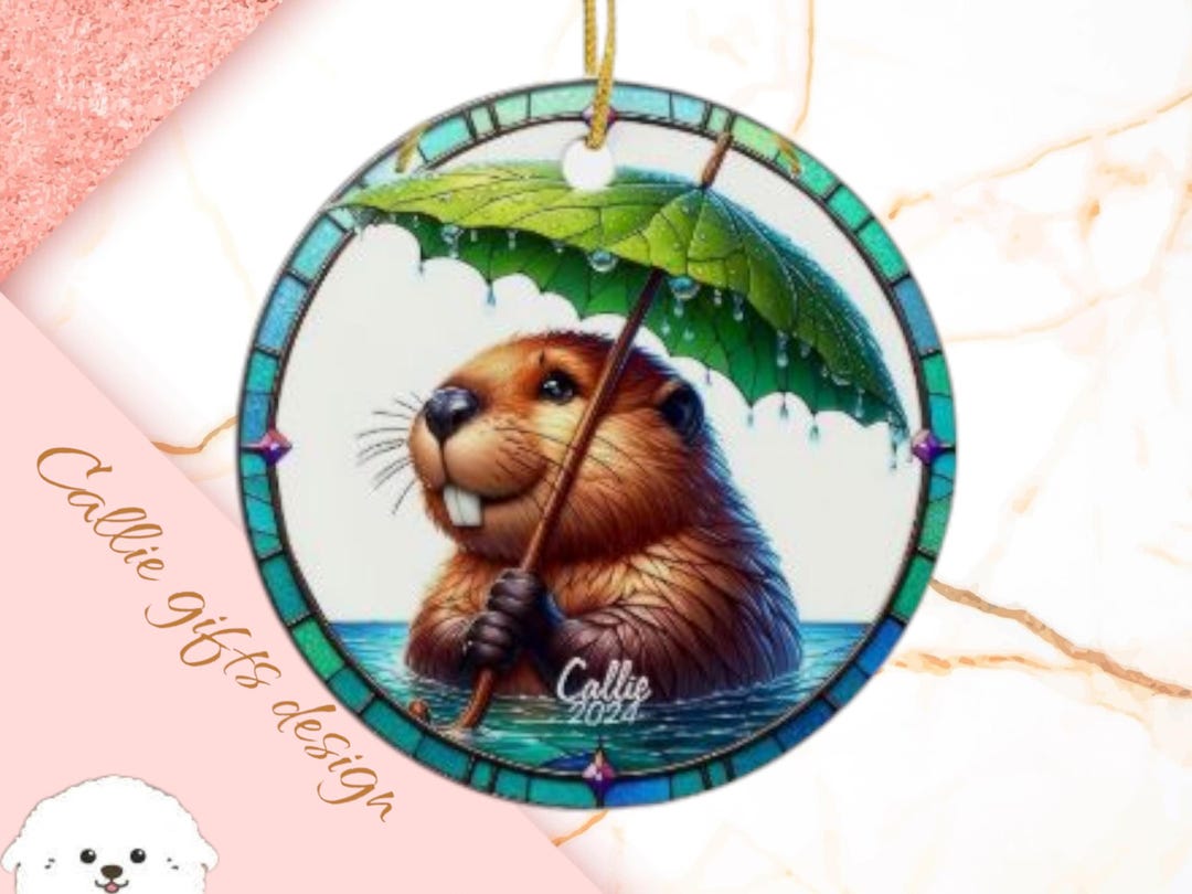 Beaver Christmas Ornament, Personalized Beaver Ornament, Beaver Gift ...