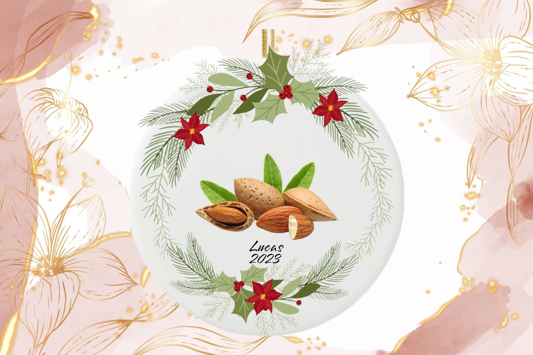 Almond Christmas Ornament, Personalized Almond Ornament, Almond Gift ...