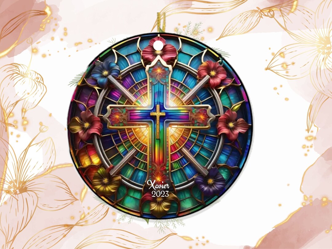 Cross Christmas Ornament, Personalized Cross Ornament, Cross Gift ...