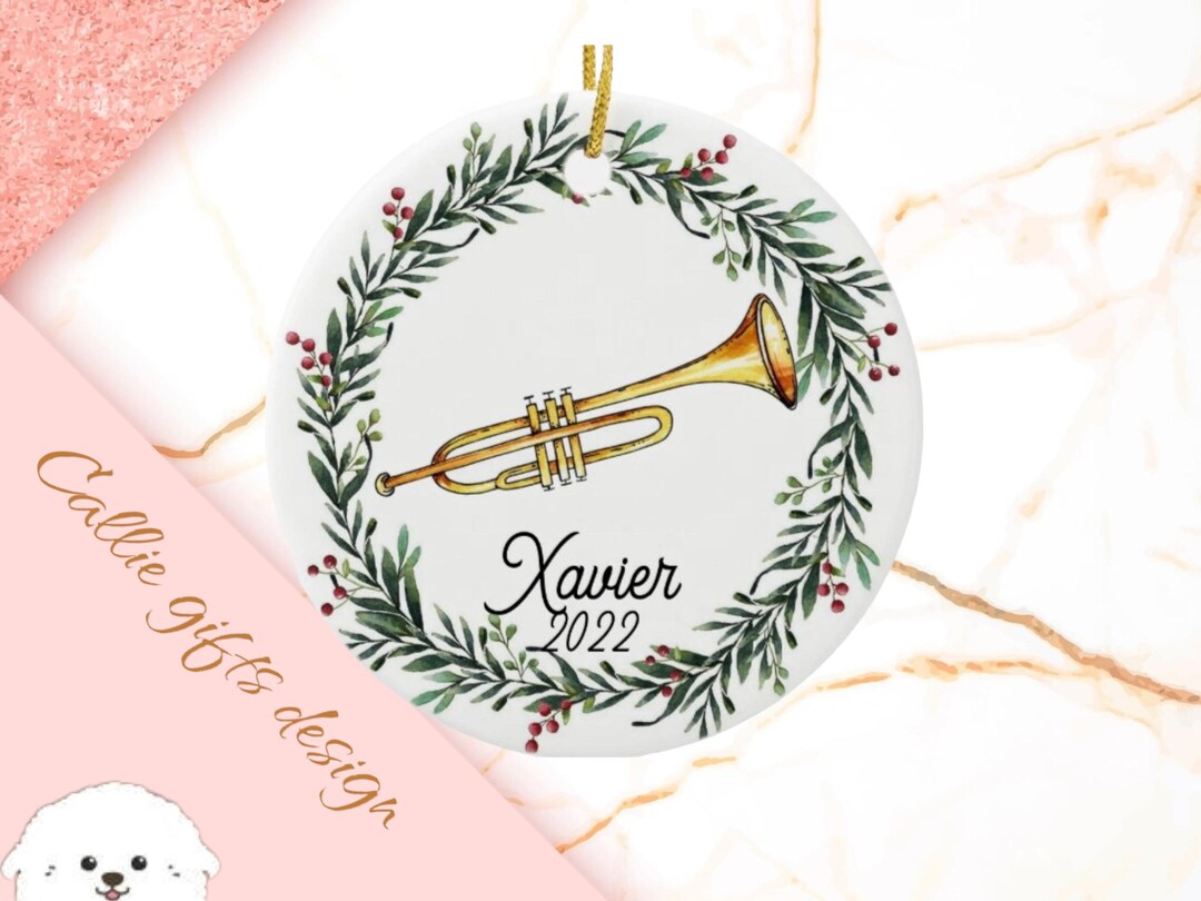 Trumpet Christmas Ornament, Personalized Trumpet Ornament, Trumpet Gift ...